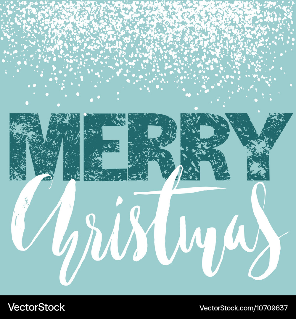 Merry christmas lettering design with white Vector Image