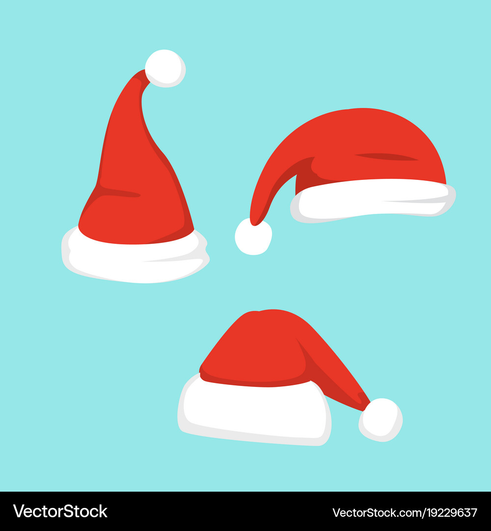Set of santa hats Royalty Free Vector Image - VectorStock