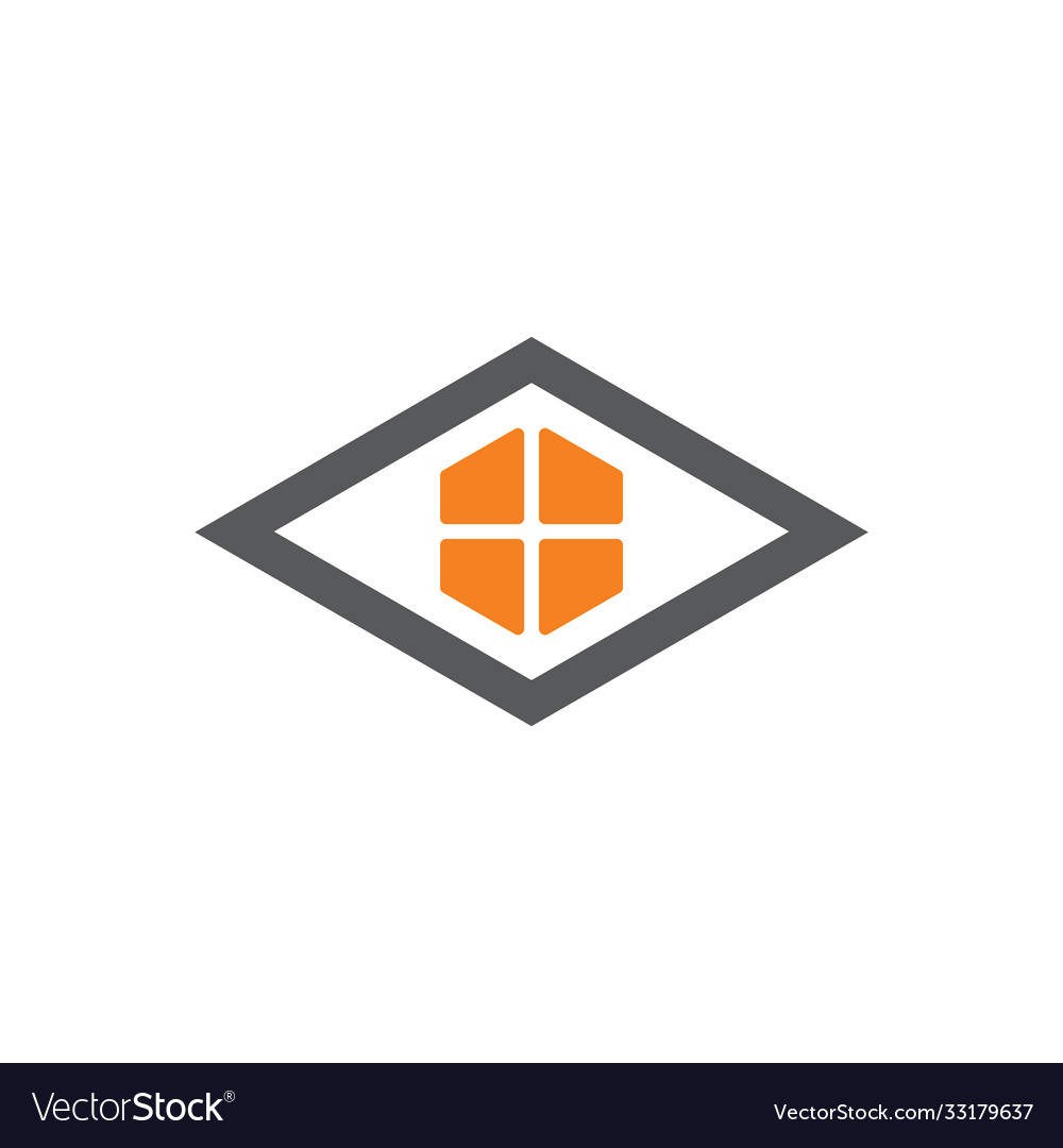 Simple window shape logo Royalty Free Vector Image