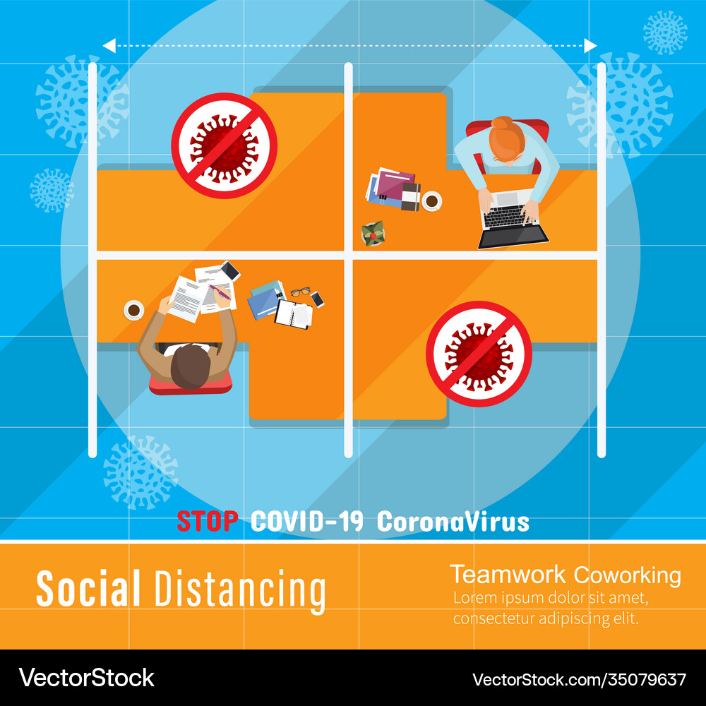 Social distancing protect from covid-19 Royalty Free Vector