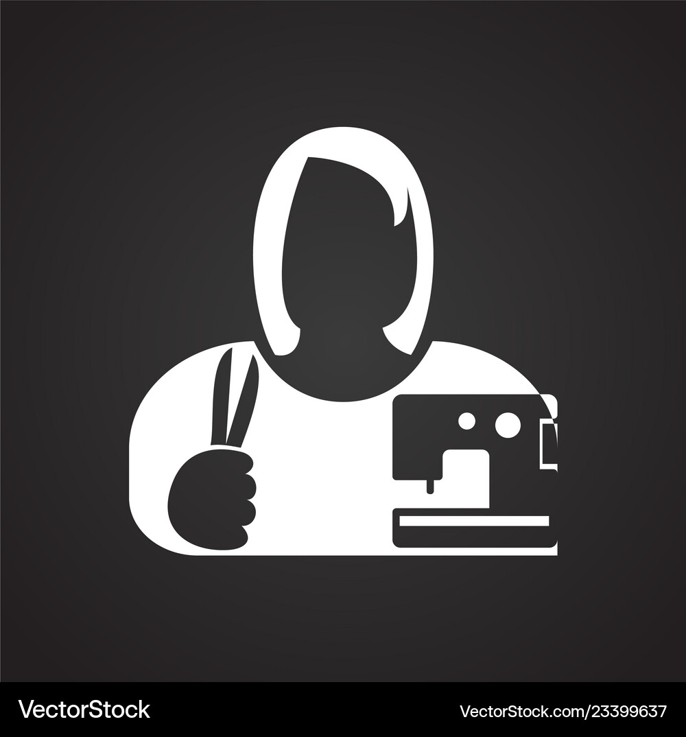 Tailor icon on black background for graphic Vector Image