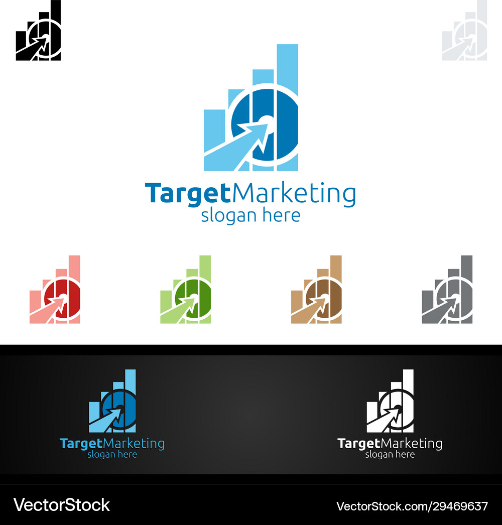 Target marketing financial advisor logo design Vector Image