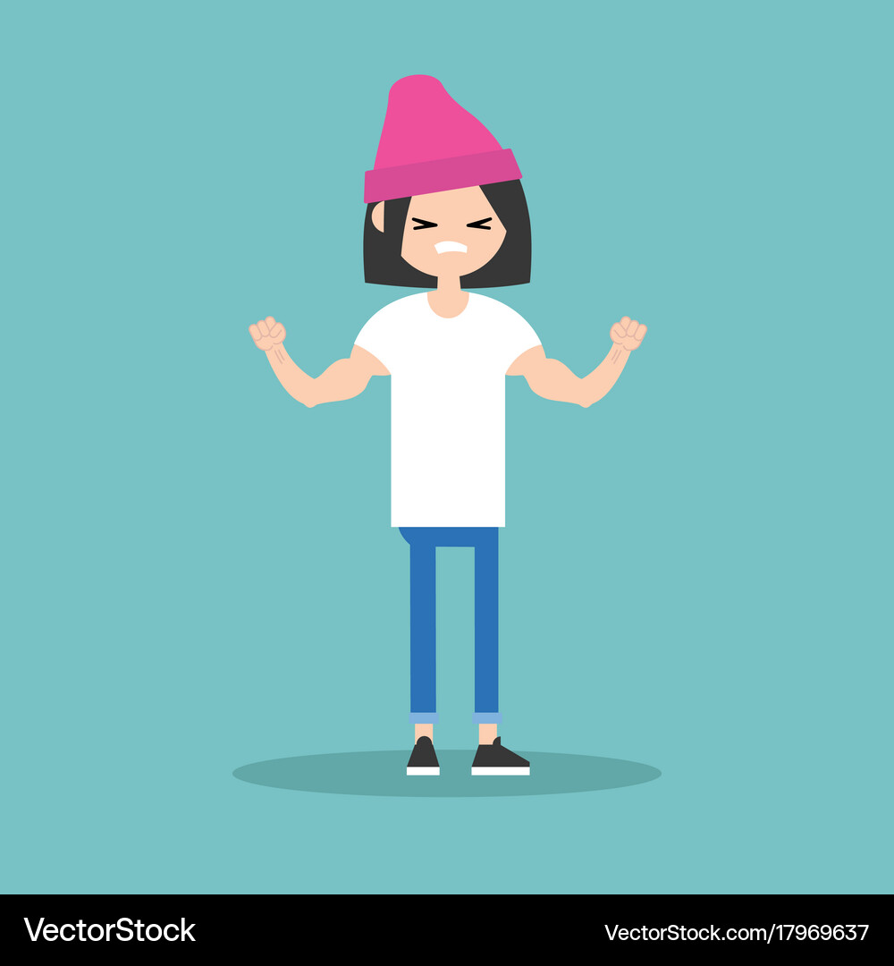 Young girl demonstrating her strength editable Vector Image