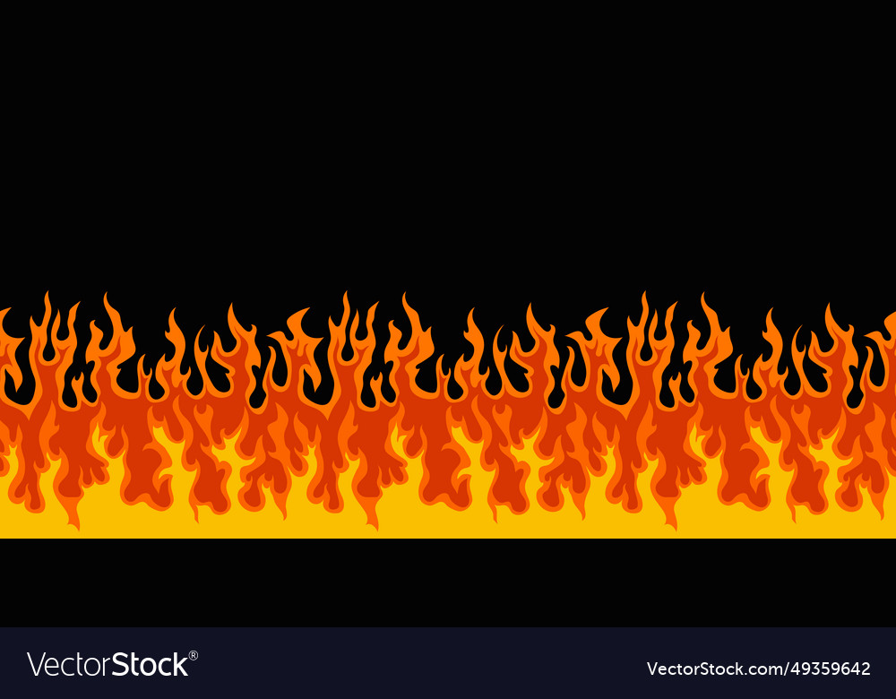 Abstract fire border seamless pattern Royalty Free Vector