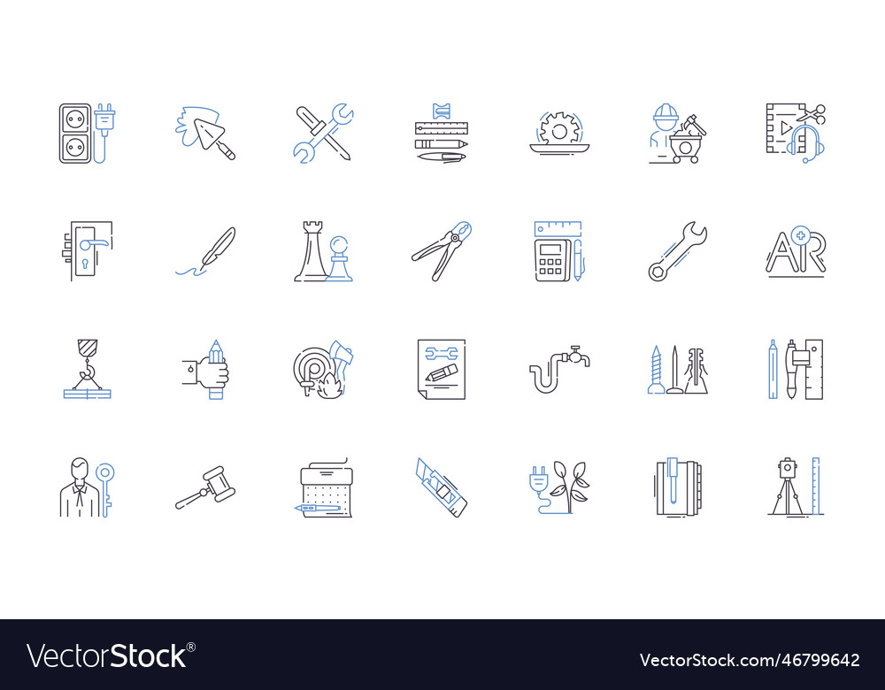 Aerospace engineering line icons collection Vector Image Aerospace engineering line icons collection Vector Image