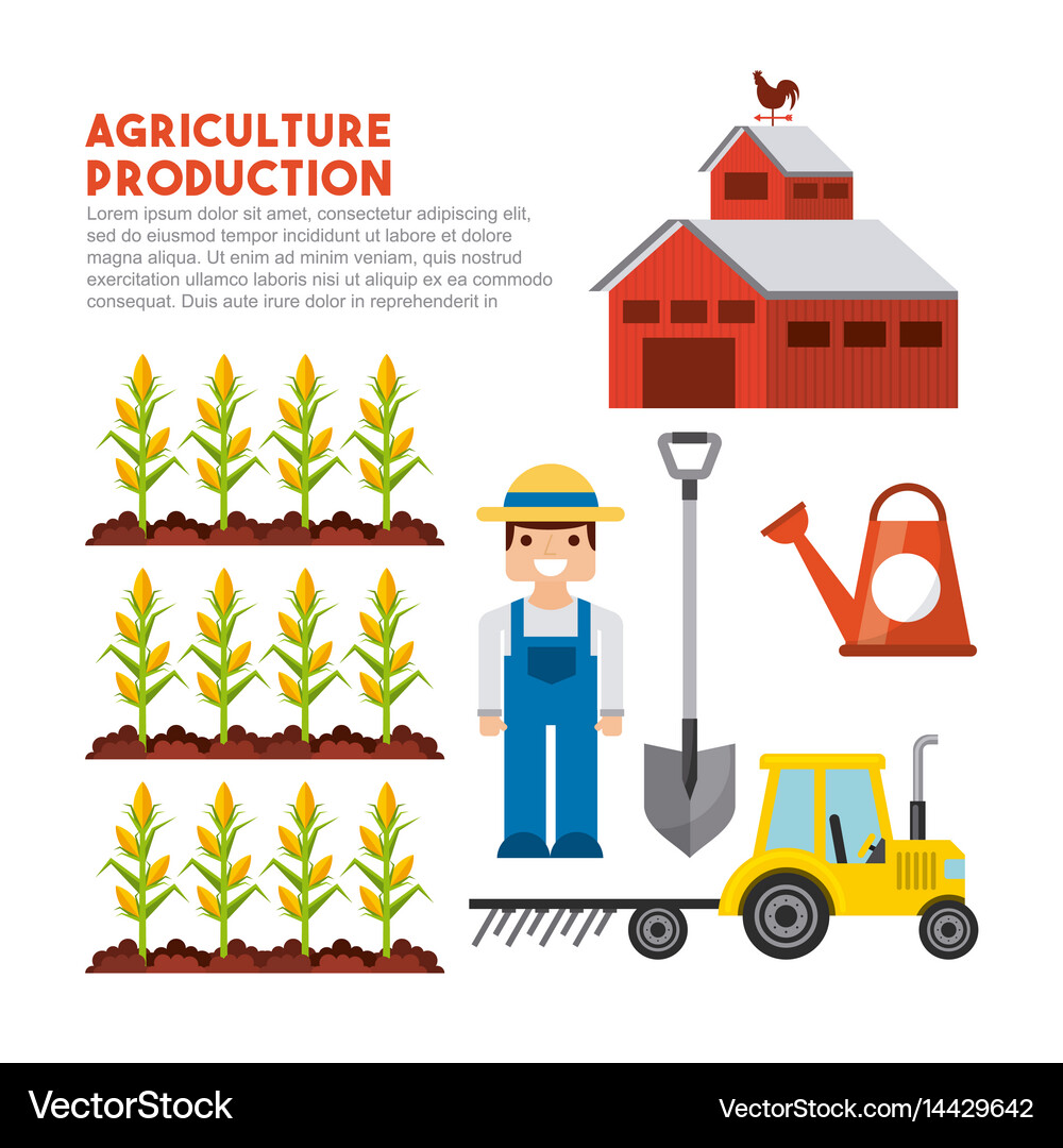 Agriculture production landscape icon Royalty Free Vector