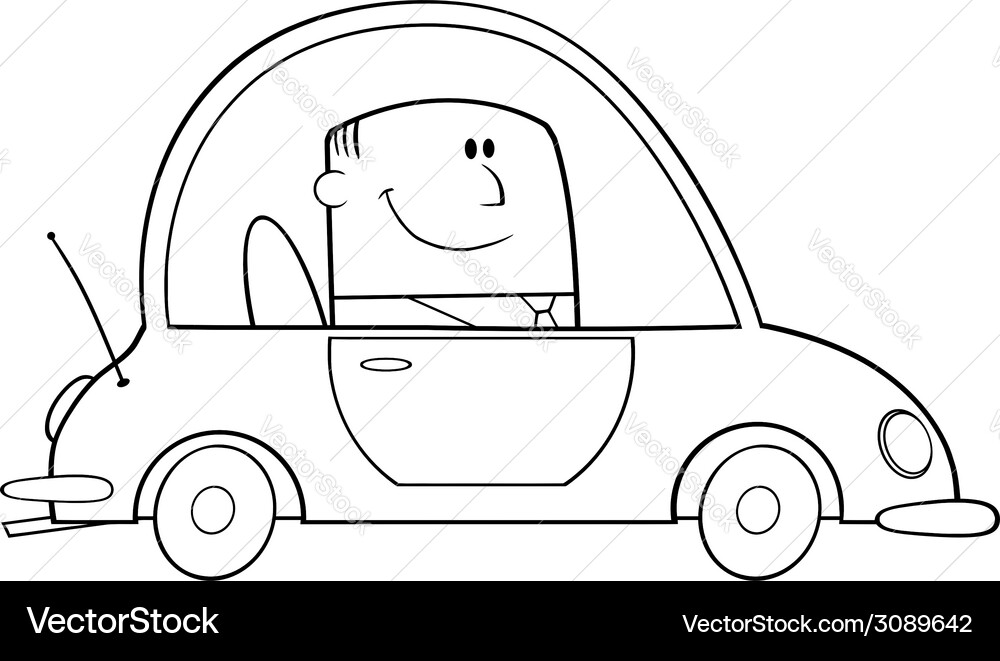 Business man driving car Royalty Free Vector Image