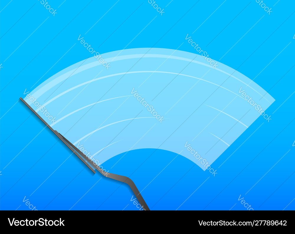 Car windscreen wipe glass wiper cleans Royalty Free Vector