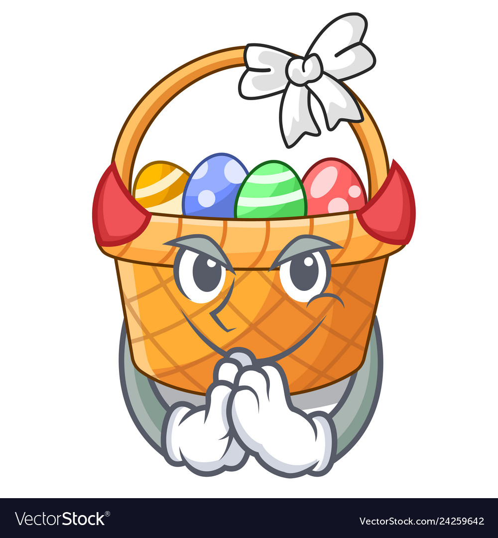 Devil easter basket miniature the shape mascot Vector Image
