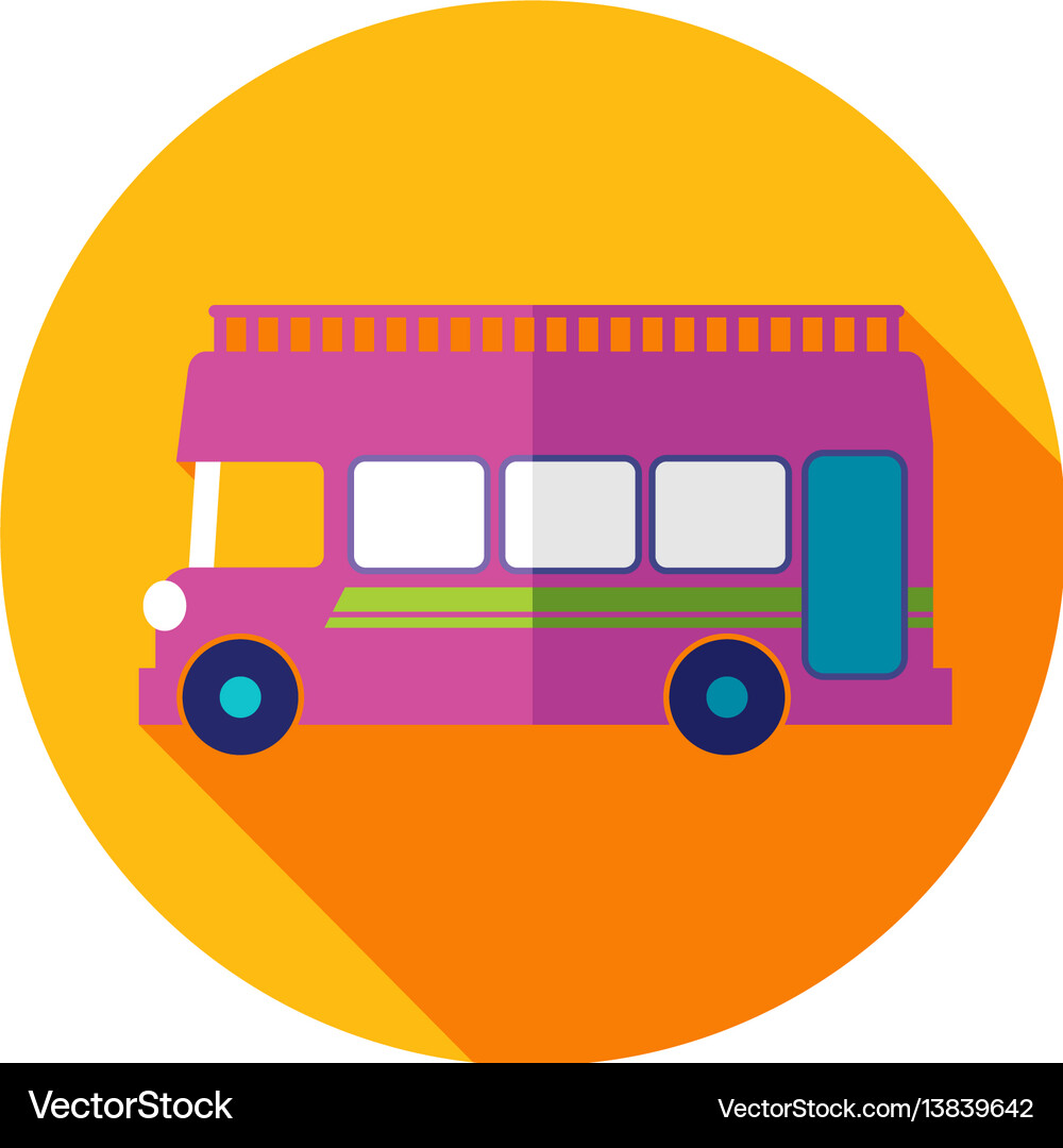 Double decker open top sightseeing city bus icon Vector Image