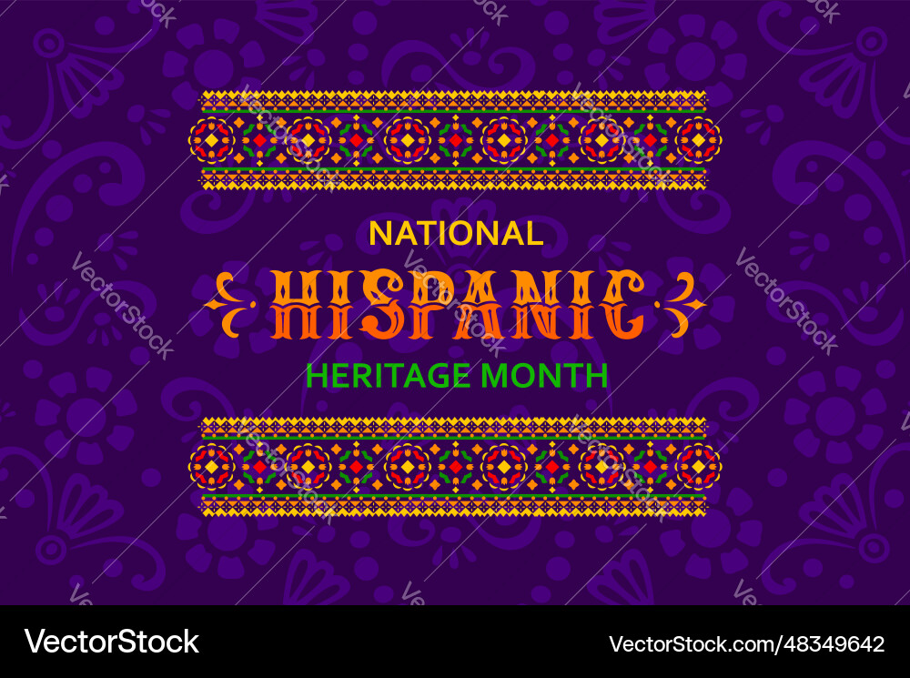 Hispanic heritage banner with ethnic pattern Vector Image
