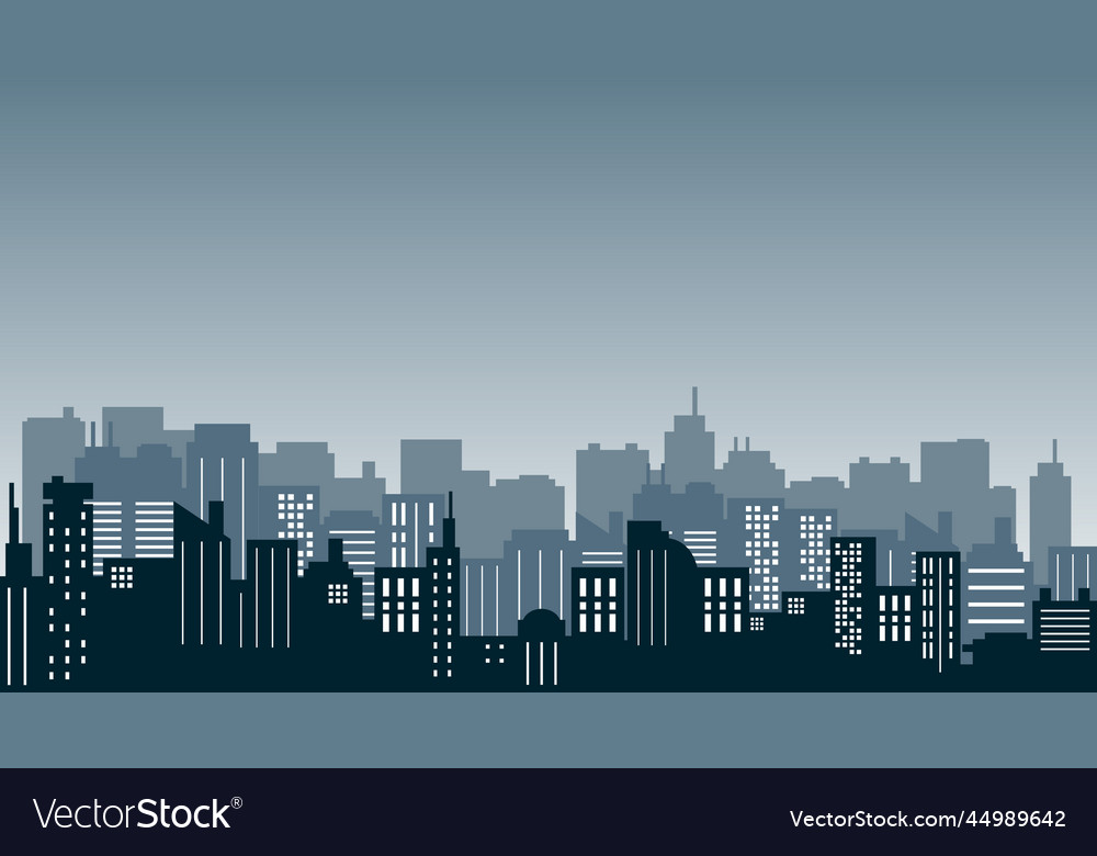 In the background are many tall buildings Vector Image