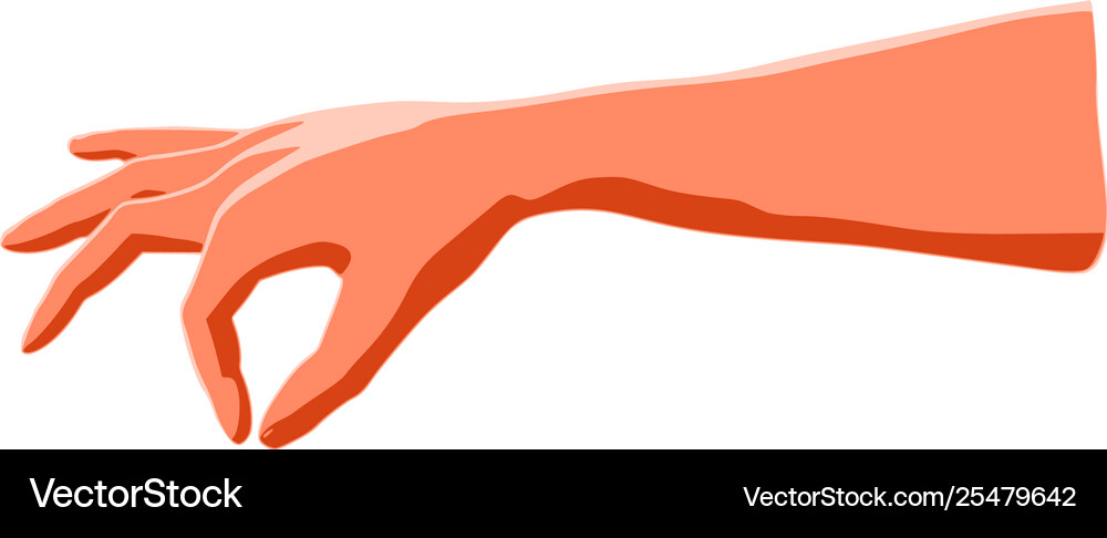 Isolated hand as concept to showing stylized Vector Image