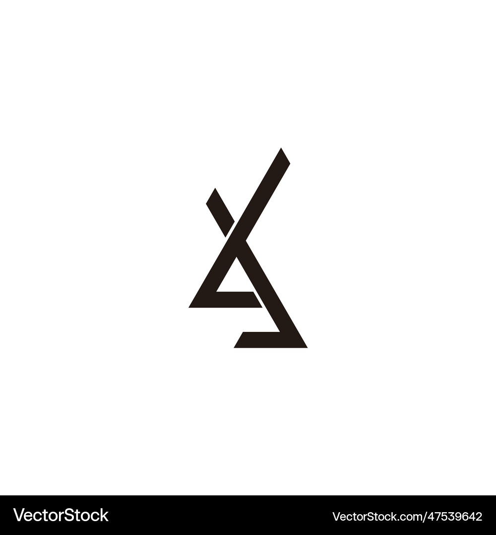 Letter lj triangle geometric symbol simple logo Vector Image