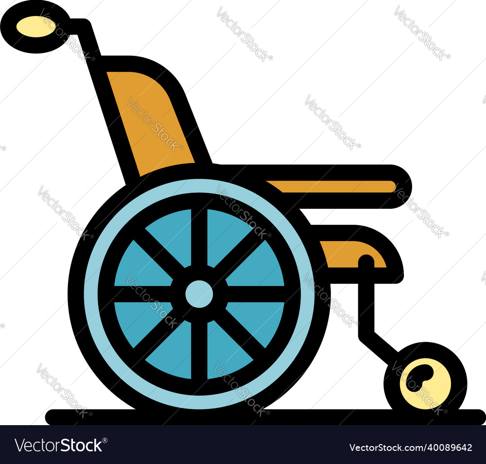 Medical wheelchair icon color outline Royalty Free Vector Medical wheelchair icon color outline Royalty Free Vector