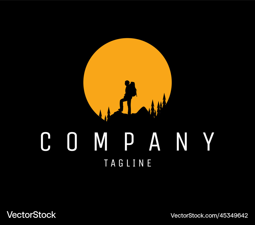 Mountain Climber Logo Royalty Free Vector Image