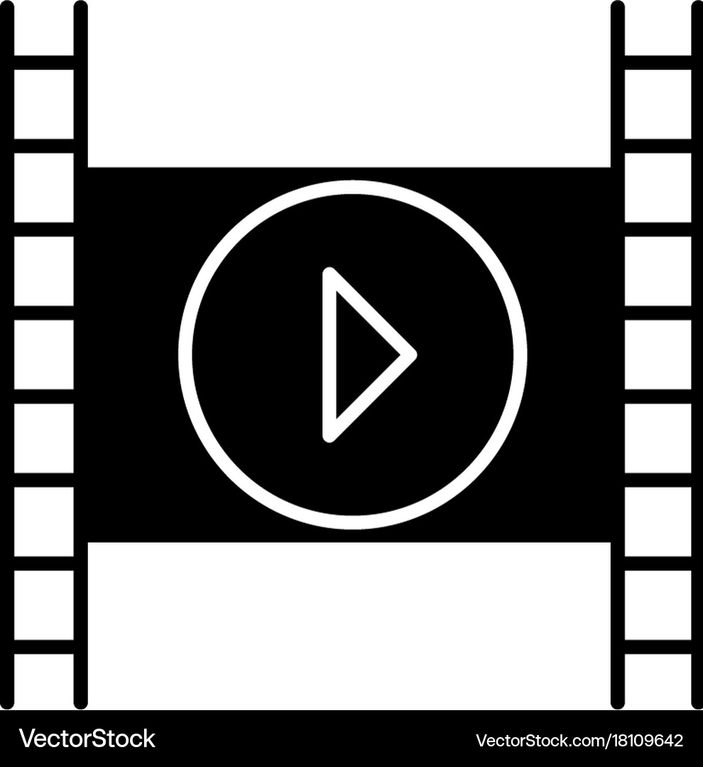 Movie icon black sign Royalty Free Vector Image