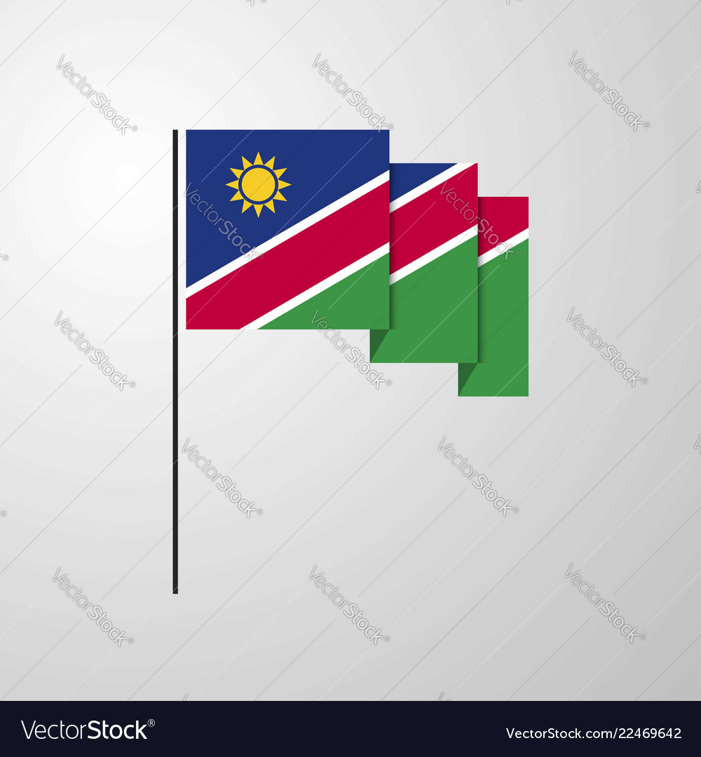 Namibia waving flag creative background Royalty Free Vector