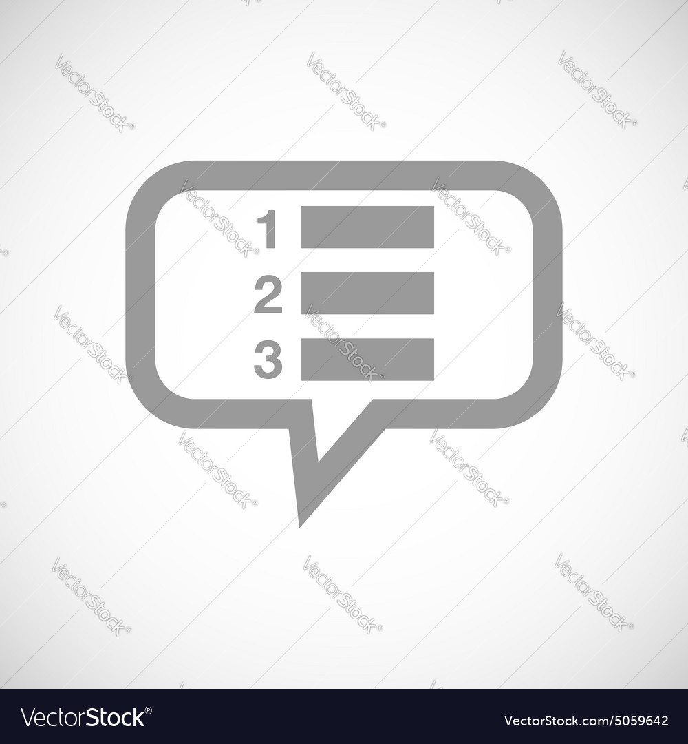 Numbered list grey message icon Royalty Free Vector Image Numbered list grey message icon Royalty Free Vector Image