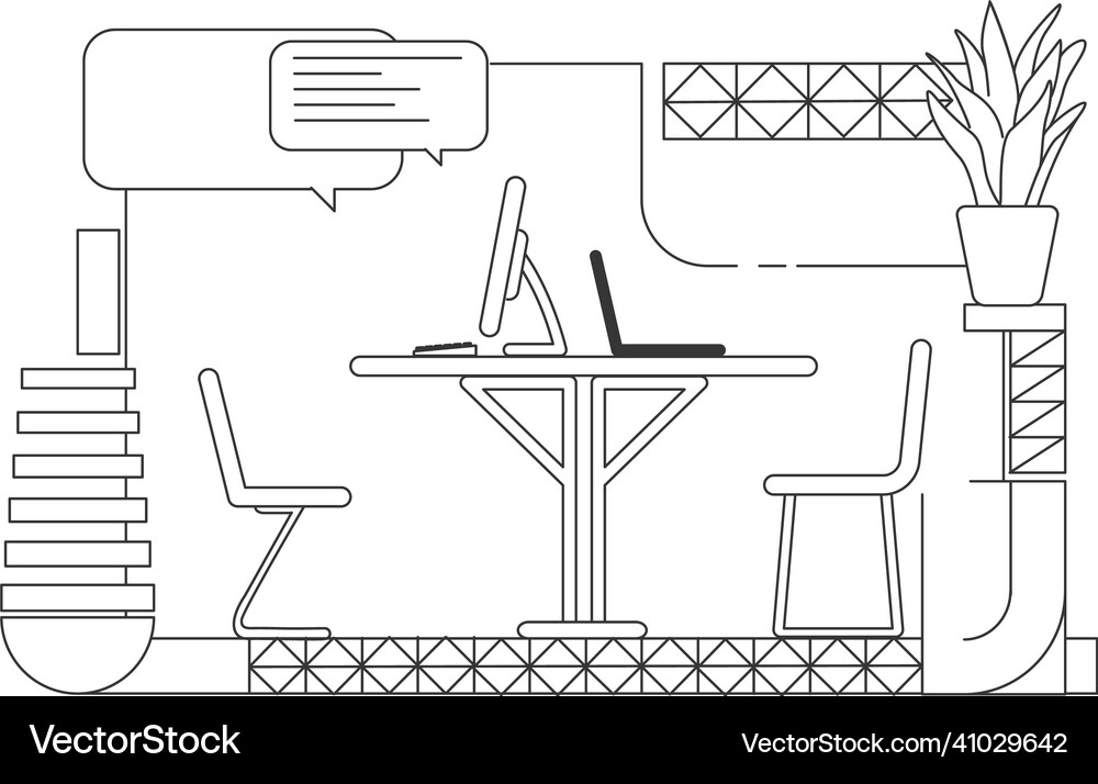 Office communication room outline contemporary Vector Image