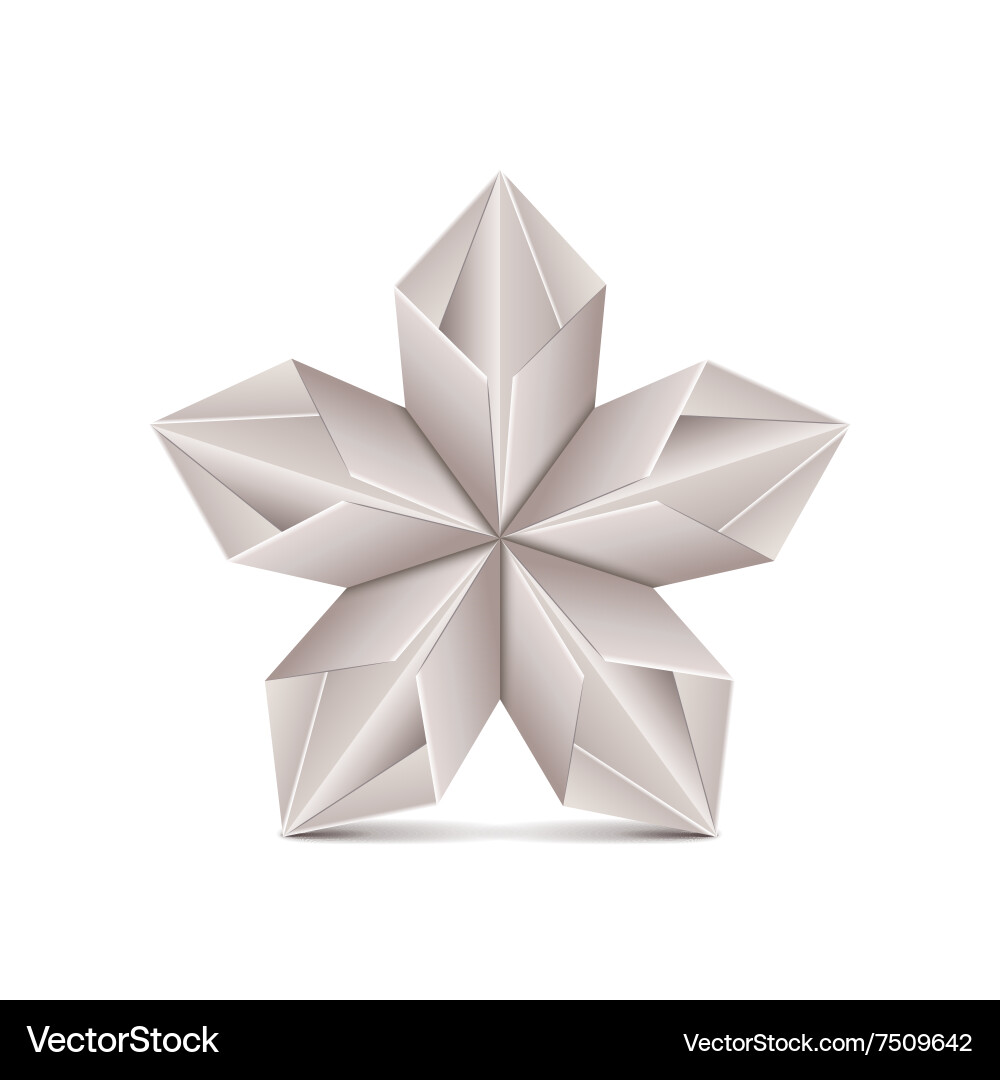 Origami flower isolated on white Royalty Free Vector Image