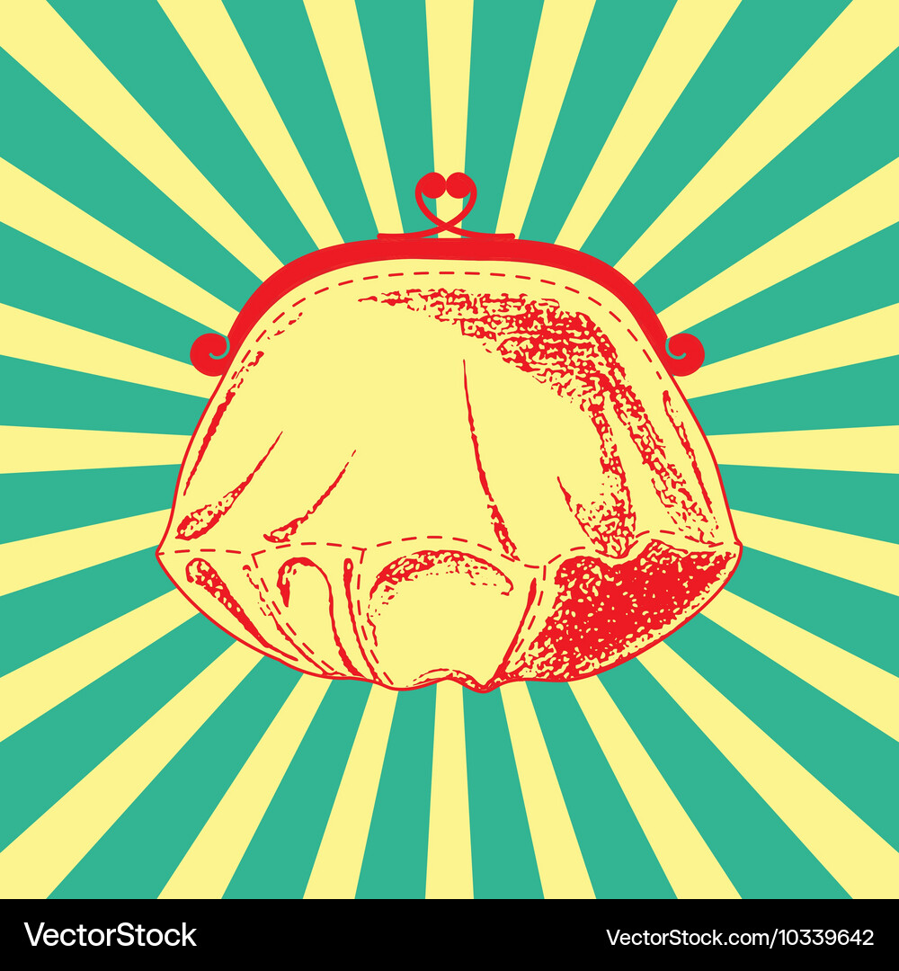 Retro purse on vintage background Royalty Free Vector Image