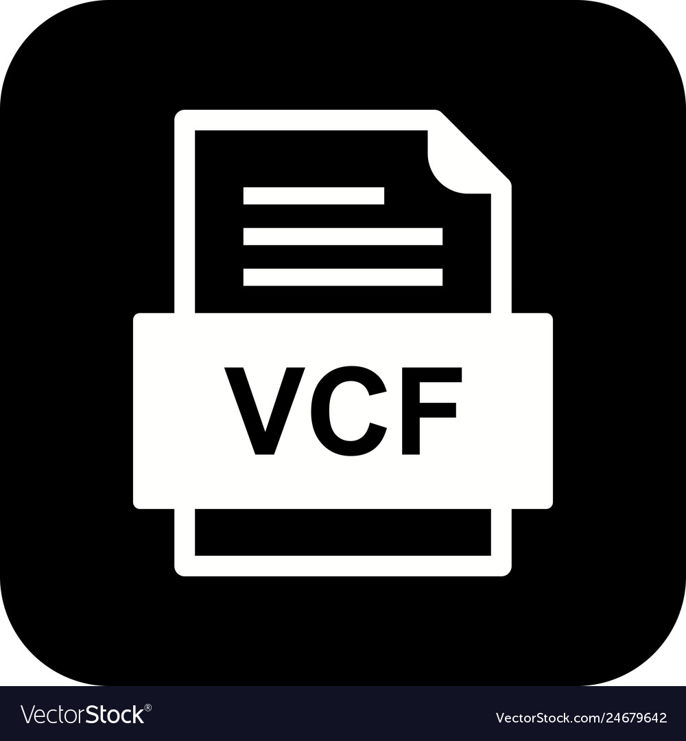 Vcf file document icon Royalty Free Vector Image