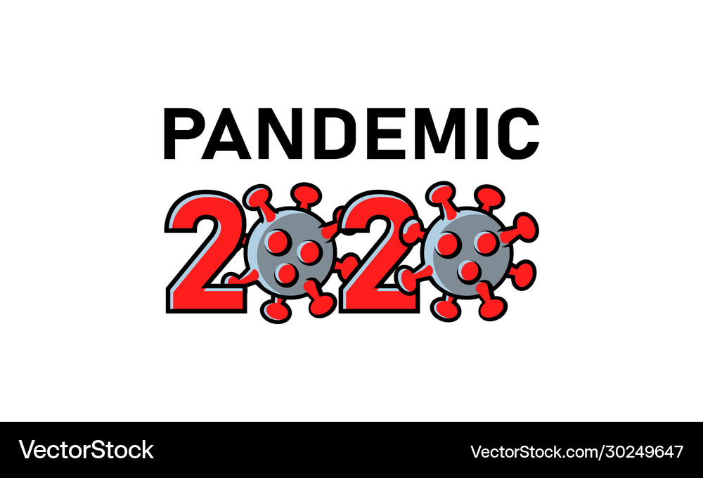 2020 coronavirus cells pandemic text banner on Vector Image
