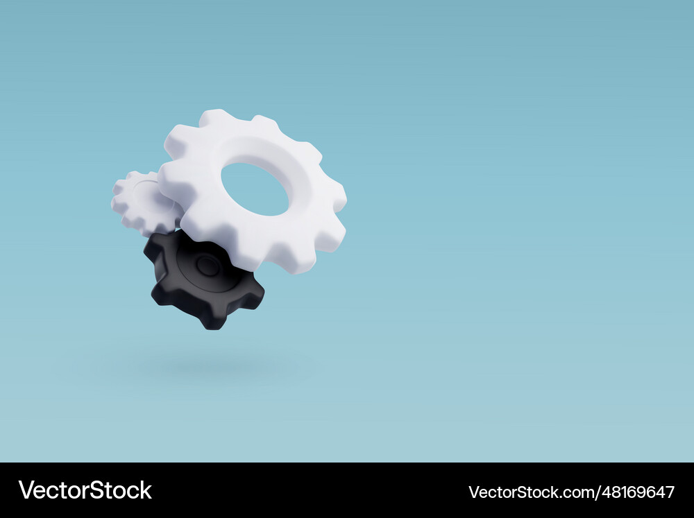 3d gears and cogs mechanism ai in science Vector Image