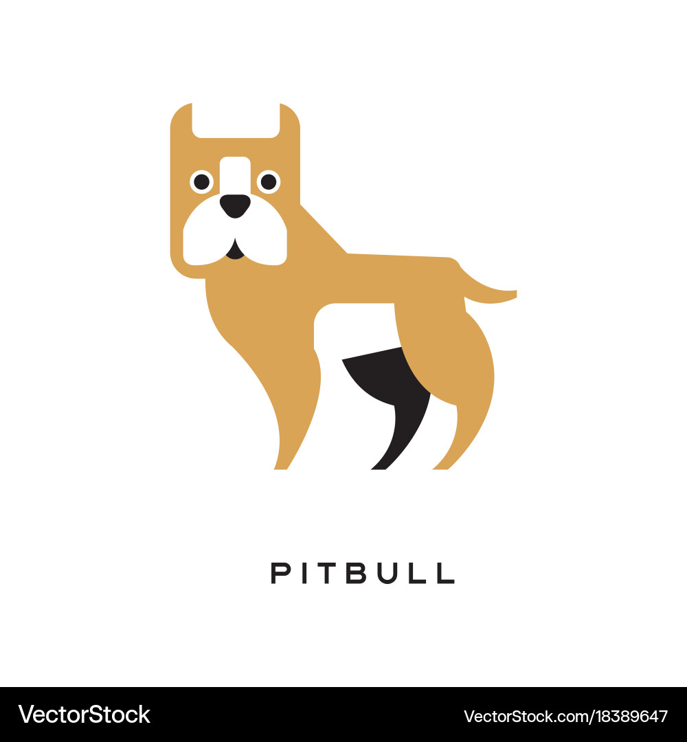 Cartoon pitbull character isolated on white Vector Image