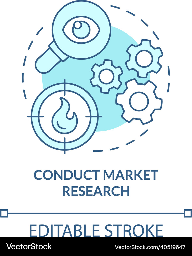 Conduct market research concept icon Royalty Free Vector
