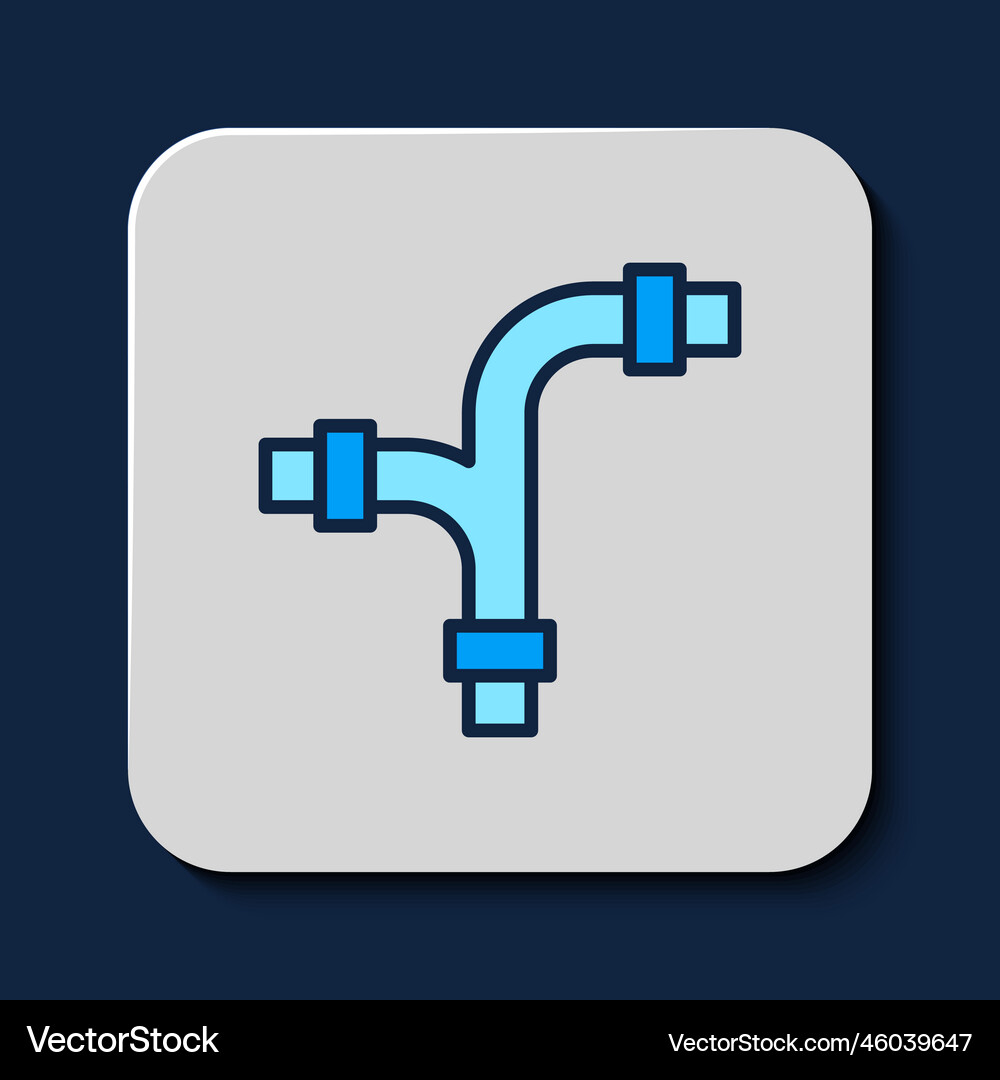 Filled outline industry metallic pipe icon Vector Image