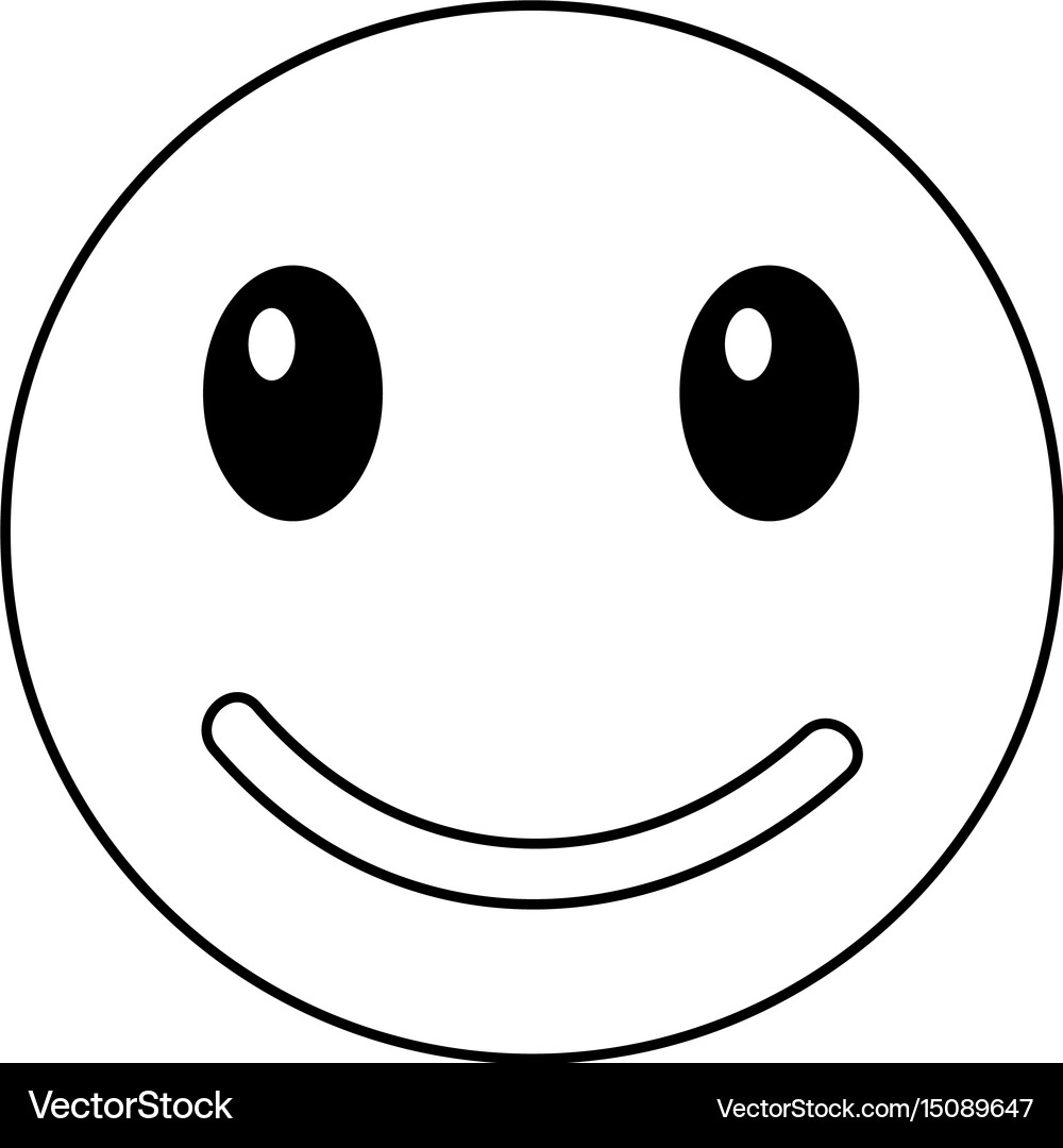 Happy emoticon face kawaii style Royalty Free Vector Image