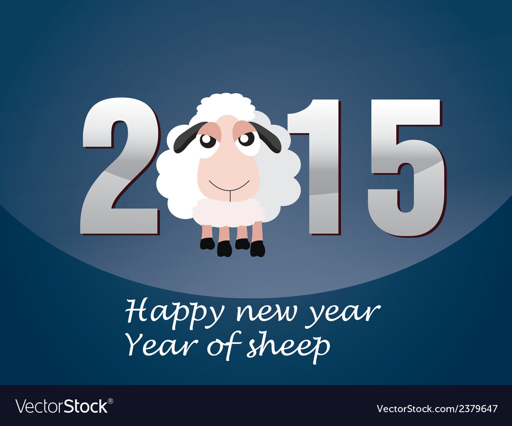 Happy new year 2015 year of sheep Royalty Free Vector Image