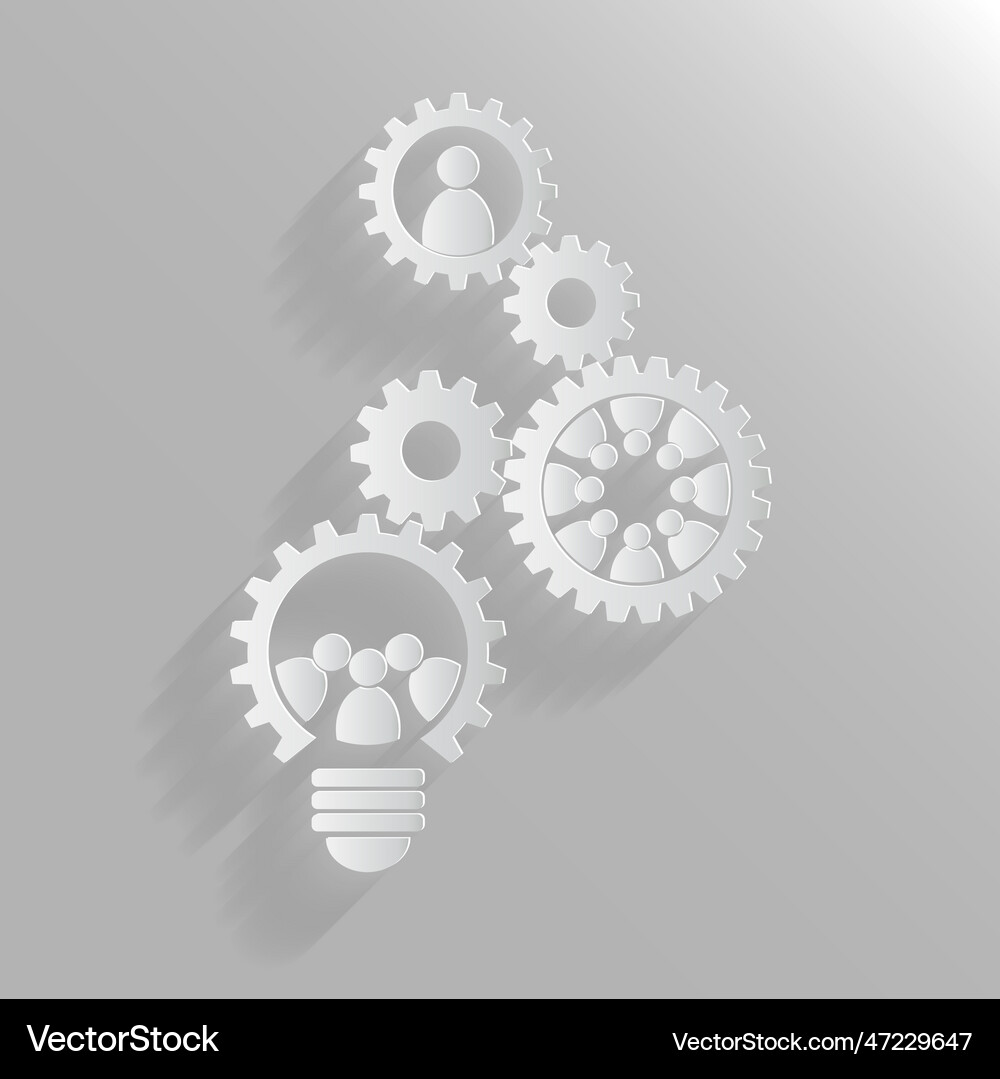 Light bulb gear teamwork meeting people concept Vector Image