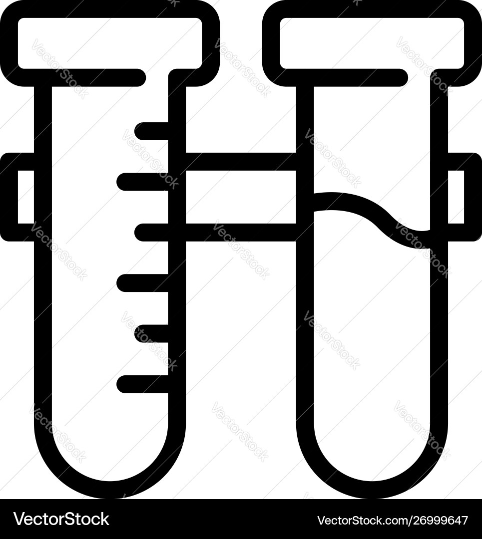 Measuring tubes icon outline style Royalty Free Vector Image