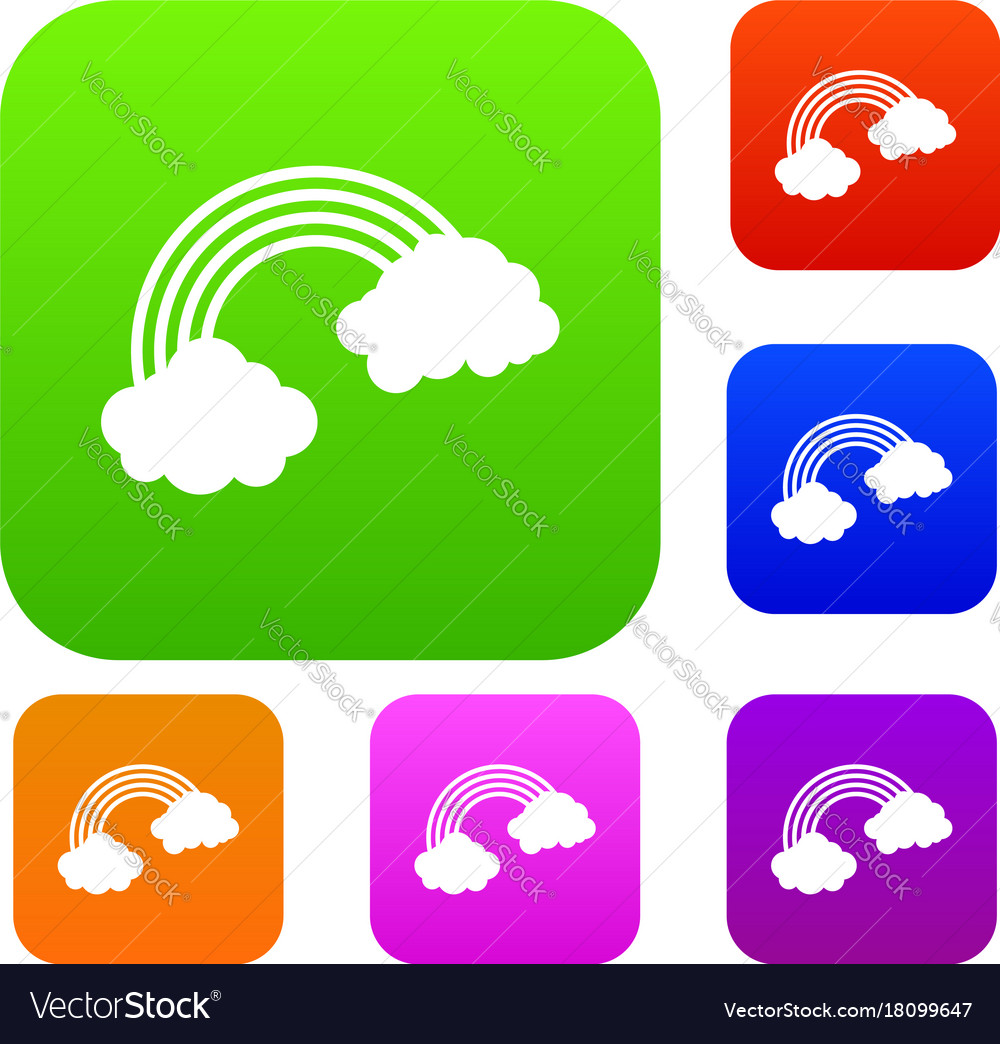 Rainbow set color collection Royalty Free Vector Image