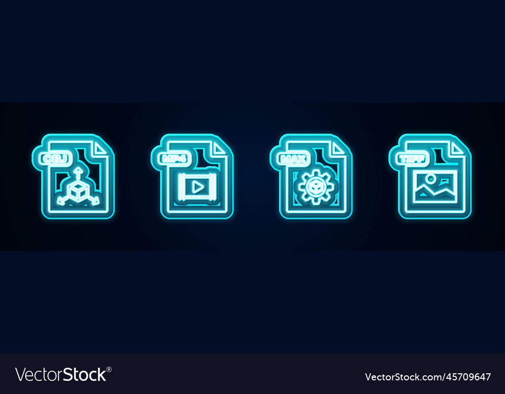 Set line obj file document mp4 max and tiff Vector Image Set line obj file document mp4 max and tiff Vector Image