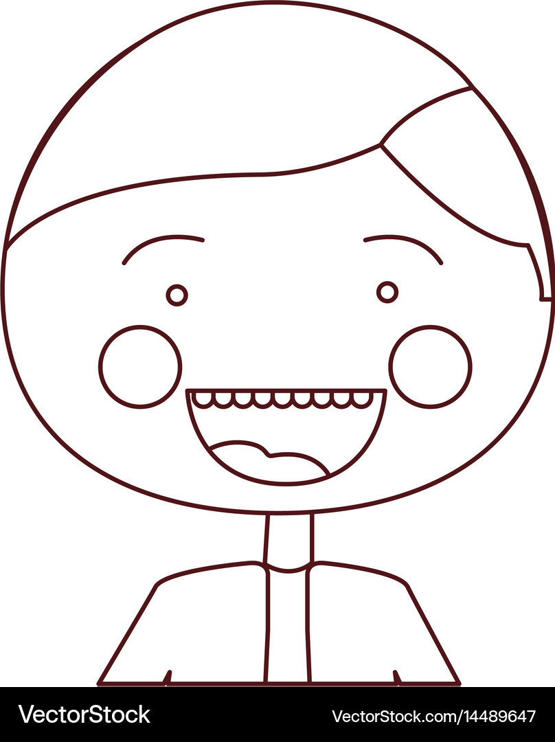Sketch contour smile expression cartoon half body Vector Image