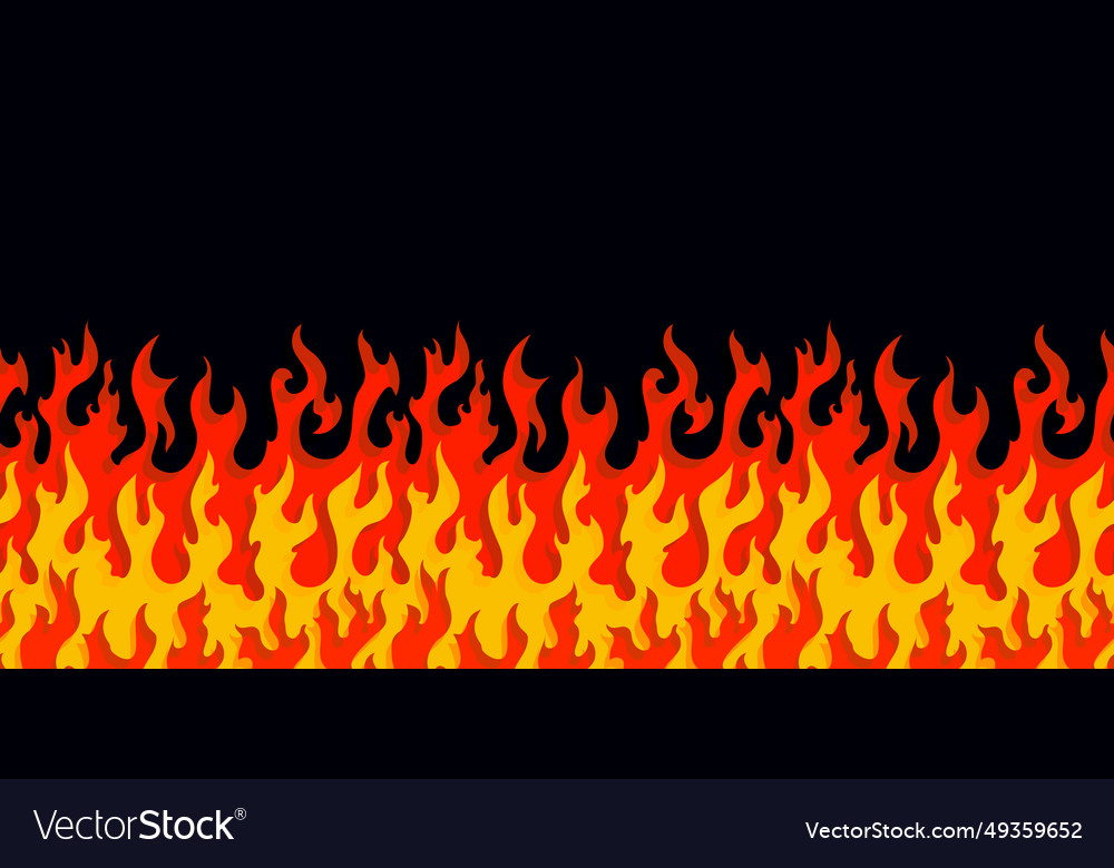 Abstract flame border seamless pattern Royalty Free Vector