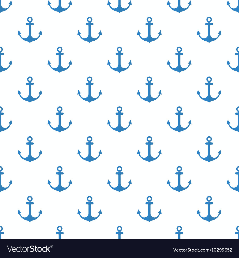 Anchor seamless pattern flat design Royalty Free Vector