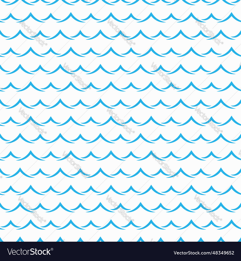 Blue ocean sea waves seamless pattern background Vector Image