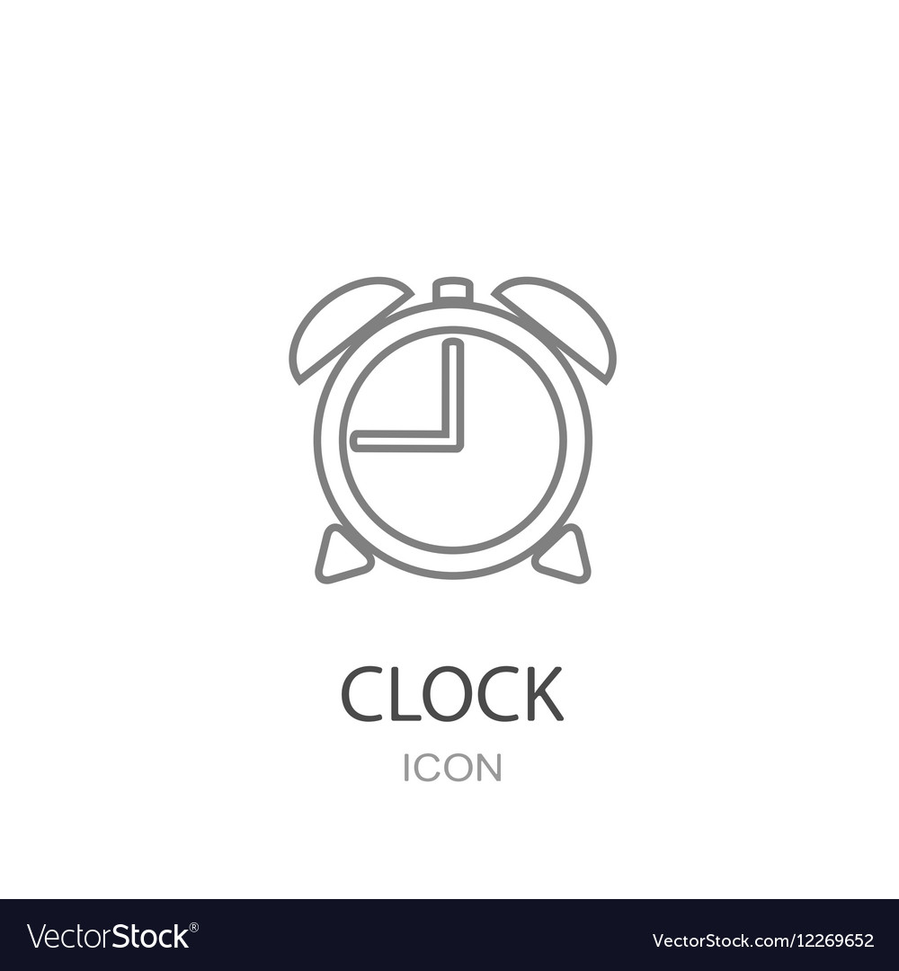 Clock icon flat style object Royalty Free Vector Image