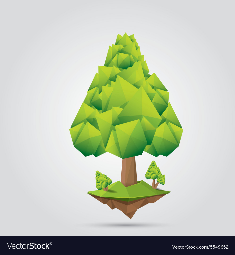 Conceptual polygonal tree Royalty Free Vector Image