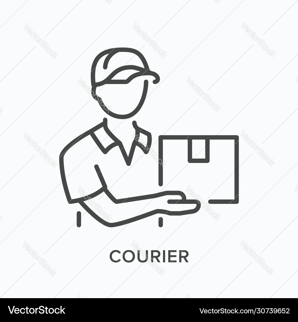 Courier line icon outline of Royalty Free Vector Image