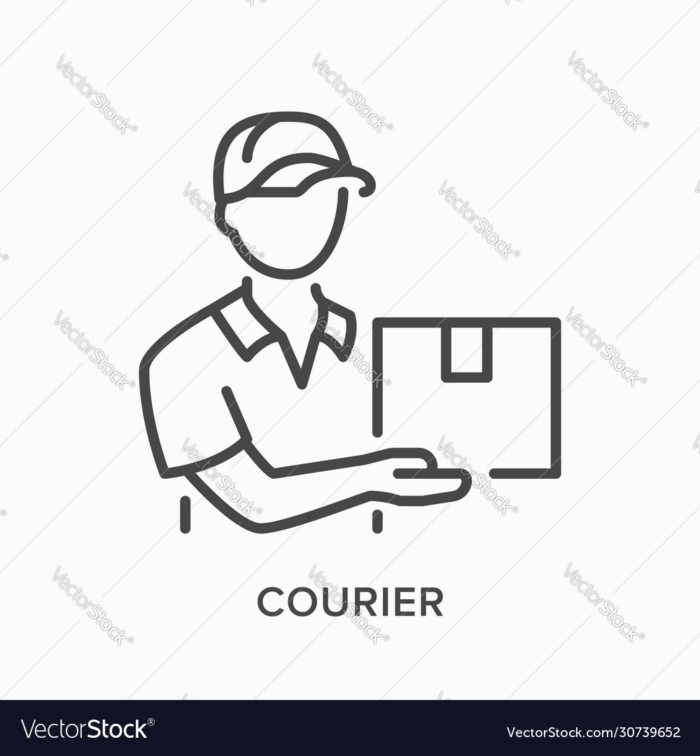 Courier line icon outline Royalty Free Vector Image Courier line icon outline Royalty Free Vector Image