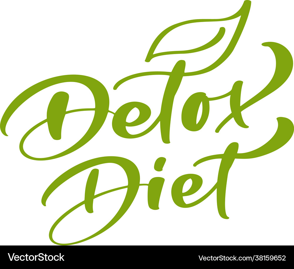 Detox diet logo lettering isolated on white Vector Image