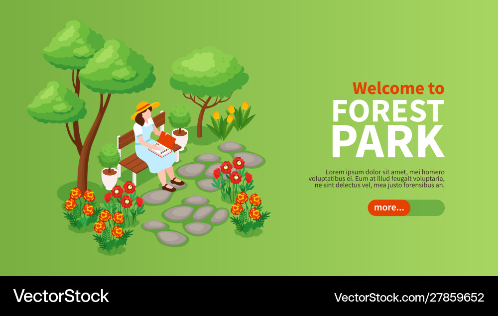 Forest park poster Royalty Free Vector Image - VectorStock