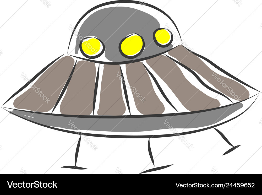 Gray spaceship color on white background Vector Image