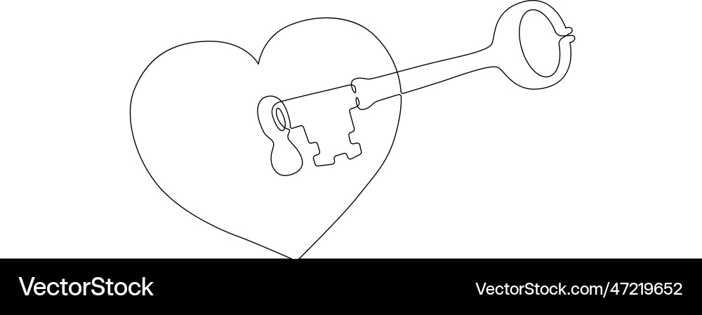 Heart key to the the key opens the Royalty Free Vector Image